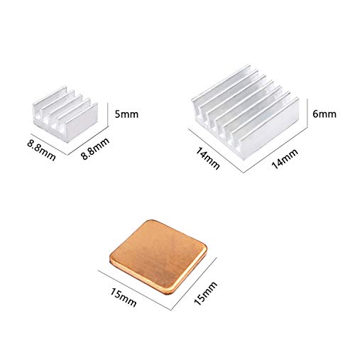 ALLUS Passive Heatsinks for Raspberry Pi 3 Model B for Sticking On 3 x 4sets alu