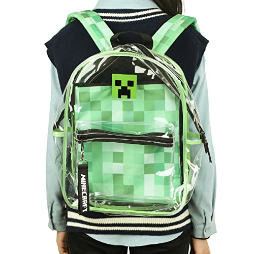 Bioworld Minecraft 17" Clear Plastic Backpack with Removable Laptop Pocket