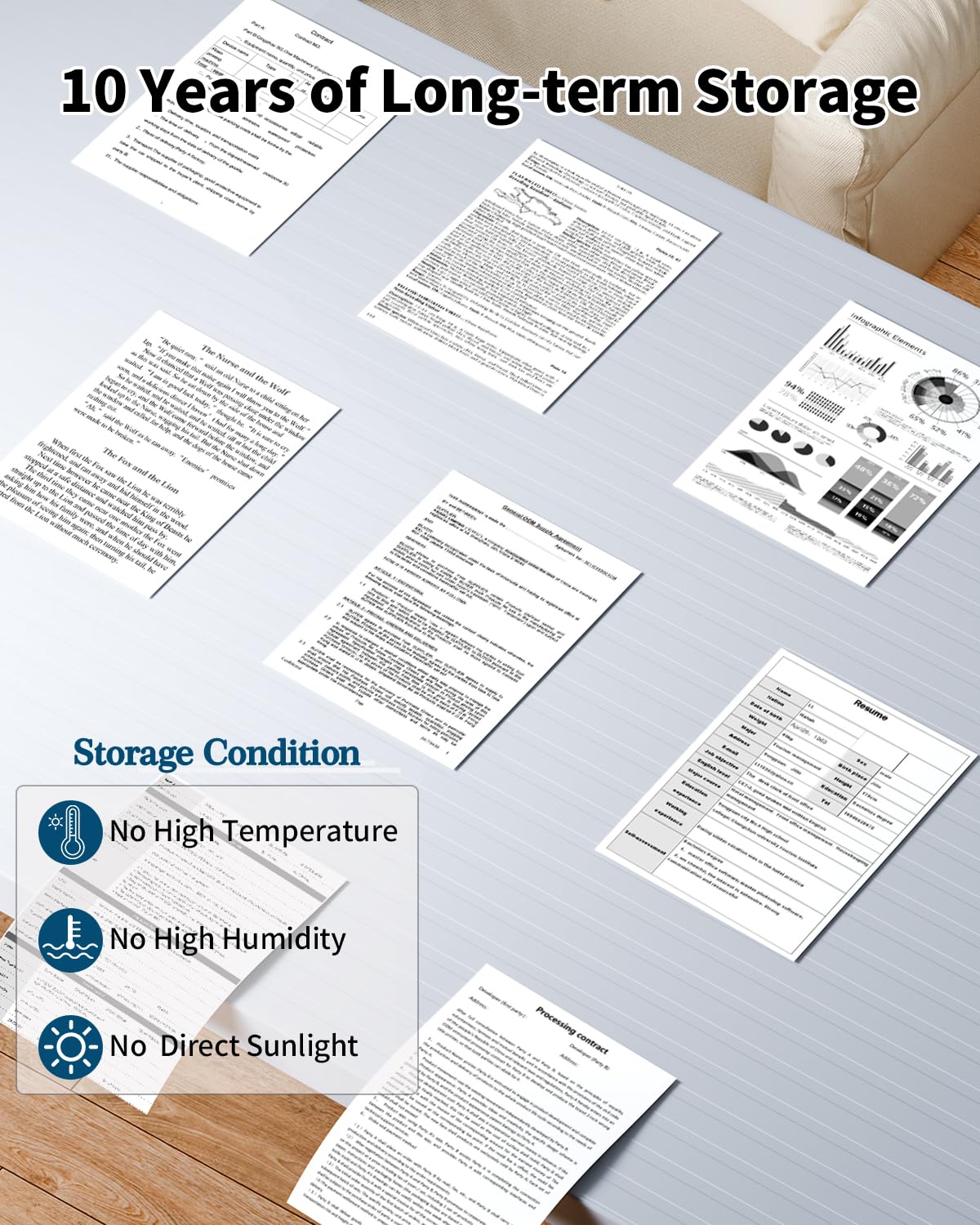 A4 Thermal Paper - 8.27β x 11.69β (210mm x 297mm) Quick-Dry Printing Paper, Compatible with Phomemo M08F-A4 M832 M831 M833 M834 M835 Q301 Q302 Thermal Printer for Documents Contracts, 100 Sheets