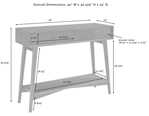 Crosley Furniture Landon Sofa Console Table with Drawers and Shelf for Hall, Entryway, or Living Room, Acorn