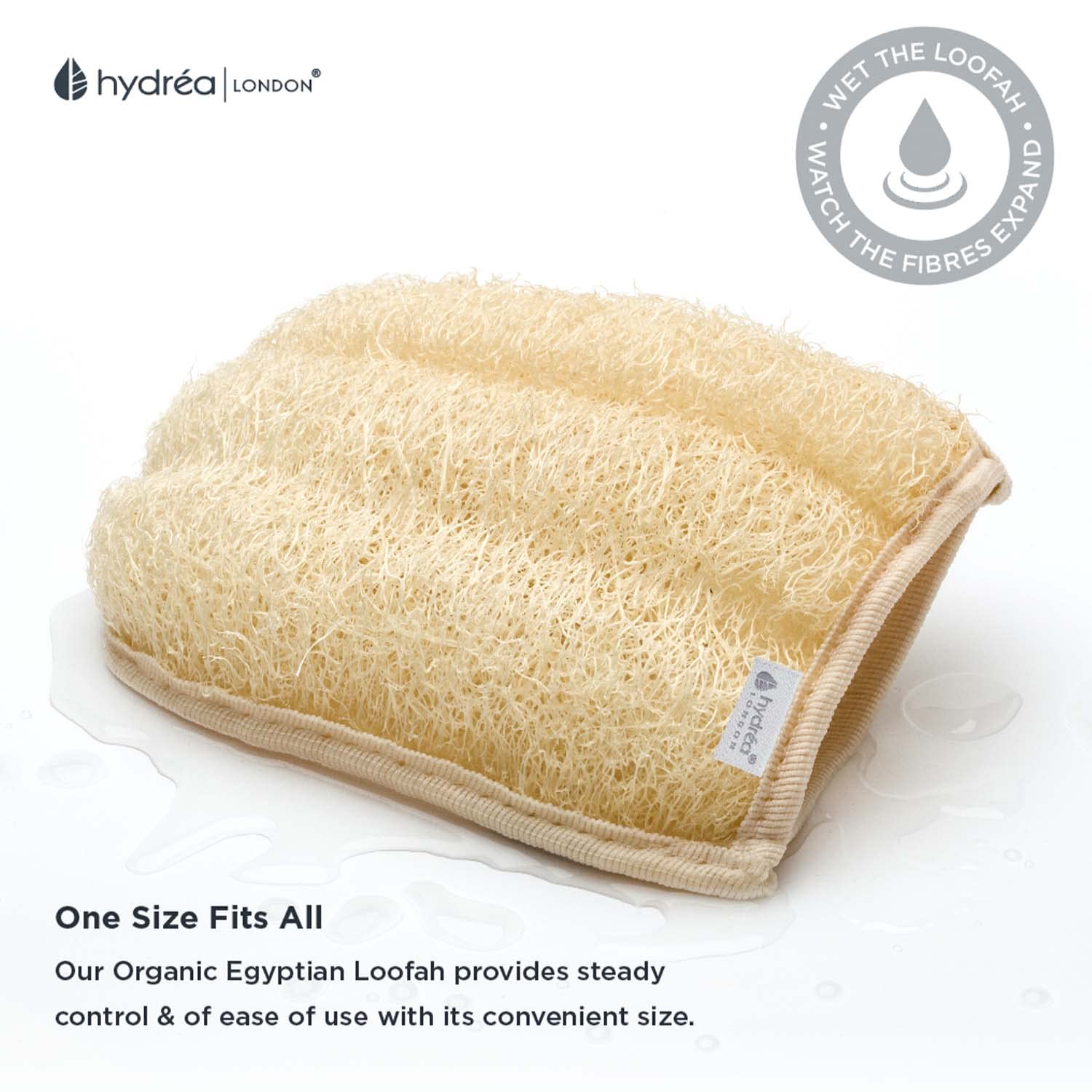 Hydrea London Exfoliating Glove - Organic Egyptian Shower Loofah & Dual-Sided Face Mitt Exfoliator - Body Scrubber for Men & Women, Dead Skin Cell Remover, & Bath Scrub for Deep Exfoliation & Detox