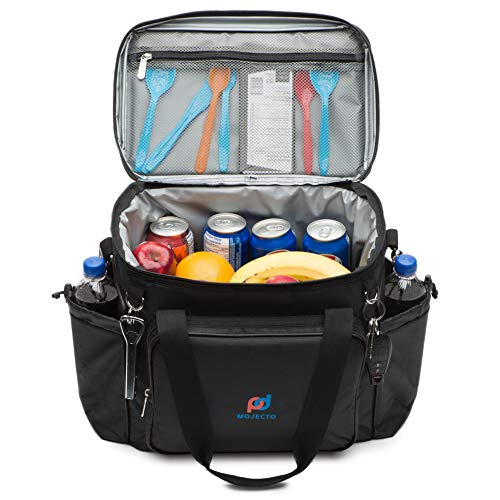 MOJECTO XX-Extra Large Tall Insulated Cooler Lunch Bag (XX-14x12.5x9 In). 1680D Heavy-Duty Polyester, High Density Insulation, Heat-Sealed Liner, Durable Zipper, Multiple Pockets, Metal Buckle.