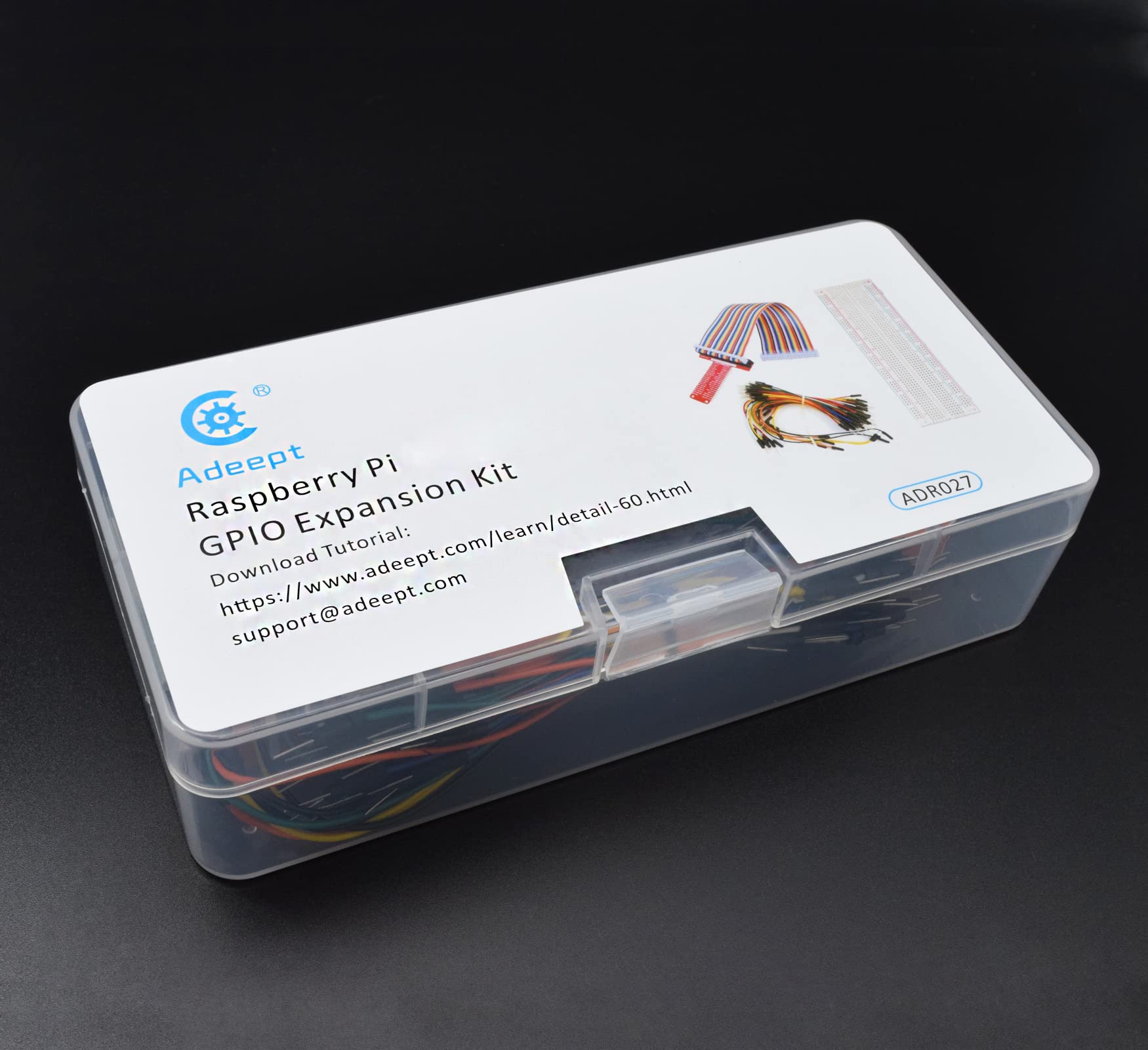 Adeept Raspberry Pi GPIO Breakout, T-Type GPIO Expansion Board +830 Points Solderless Breadboard+65pcs Jumper Cables +40pin Rainbow Ribbon Cable, Raspberry Pi GPIO Expansion Kit