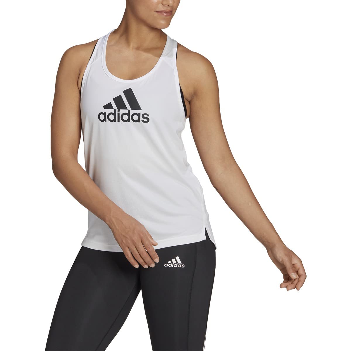 adidas AEROREADY Designed 2 Move Logo Sport Tank Top Crew Blue/White MD