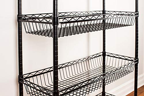 Omega 18" Deep x 24" Wide x 54" High 4 Tier Stationary Black Basket Unit