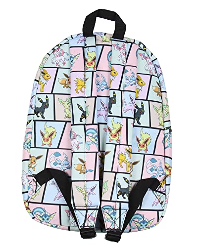 Bioworld Pokemon Backpack Eevee Evolutions Laptop School Travel Backpack Bag, Multicolored