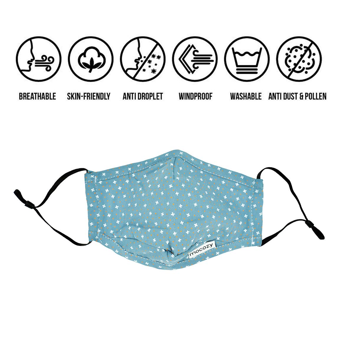 AECKS 3 Pack 3-Layer Fashion Protective, Reusable Cotton Fabric, Unisex 100% Cotton, Washable with Air Port for Carbon Filter (3-Pack, Mix)