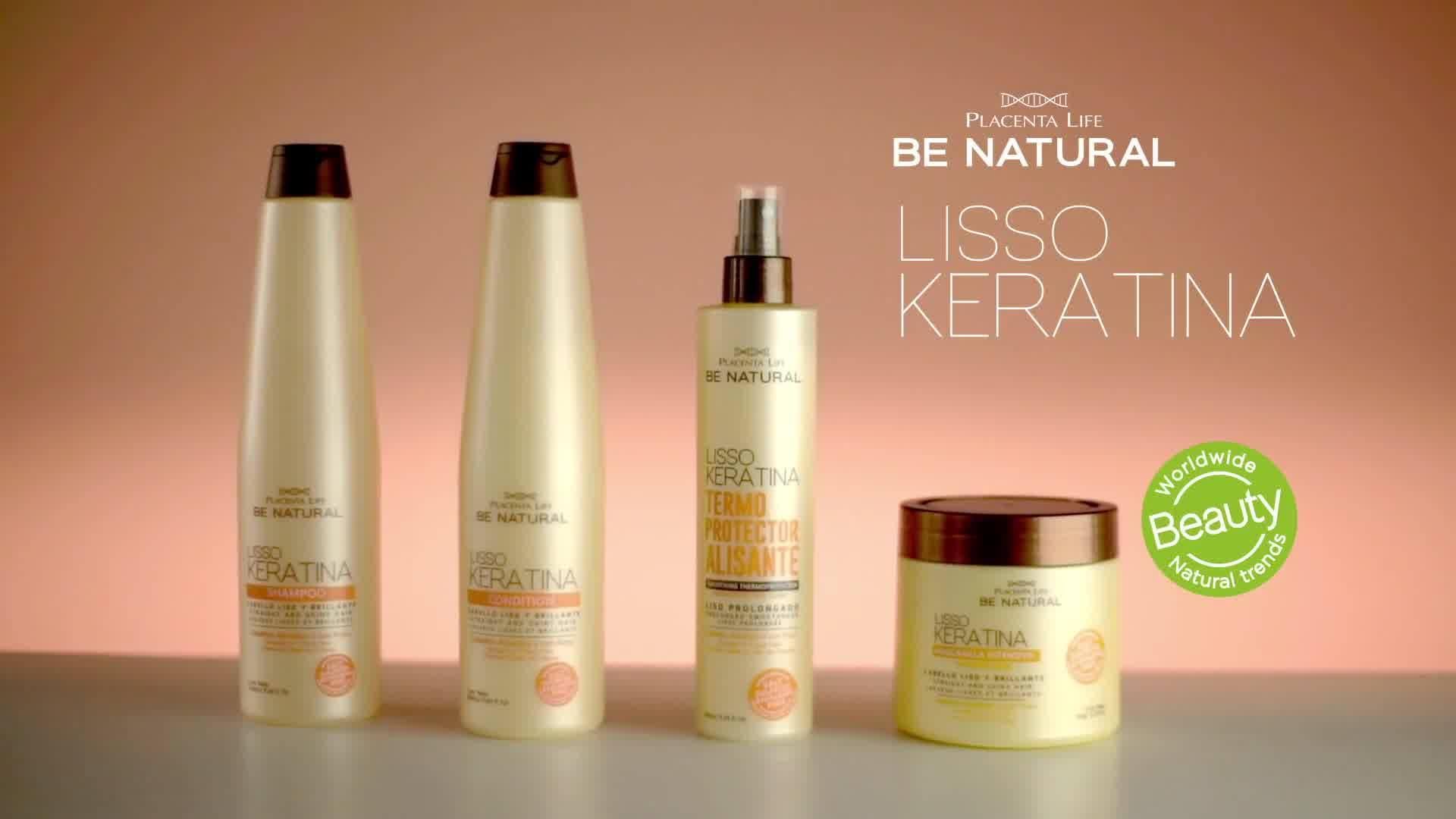 Placenta Life Be Natural Lisso Keratina Conditioner for Straight and Shiny Hair -350 gr/ 12.35 oz. (Lisso Keratina Conditioner)