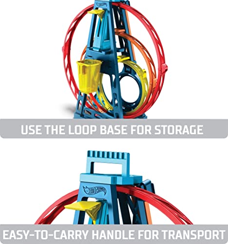 Hot Wheels Track Builder Playset Triple Loop Kit, Multiple Configurations, Connects to Other Sets, 1:64 Scale Toy Car