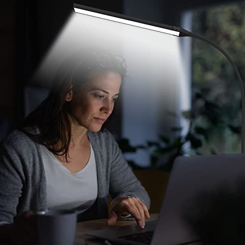 Aedcbaide Desk Lamp for Home Office 108PCS LED Desk Lamp 40CM Head Flexible Gooseneck Desk Light, Eye-Caring Touch Control, 3 Color Modes Stepless Dimmable Brightness Clamp Lamp for Reading Study