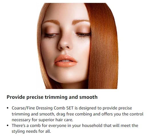 LUXXII 6 Pack - 9" Large Dressing Comb Colorful Styling Essentials Coarse/Fine Barber Comb SET