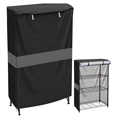 MOLLYAIR Wire Shelving Cover Wire Rack Cover Storage Rack Cover Used to Cover Sundries, Suitable for Rack 36X18X54in, Black,only Cover