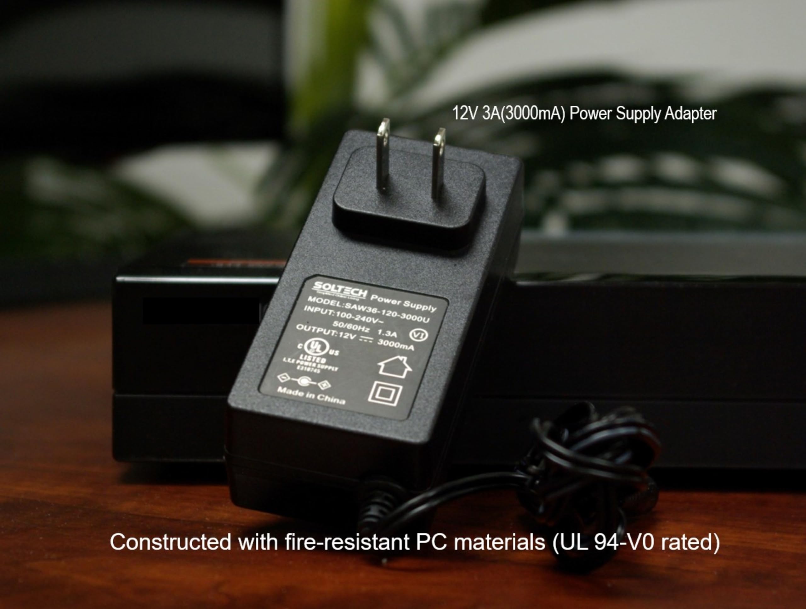 Samsung Wisenet Compatible CCTV Security Camera Power Adapter for DVR, NVR, AHD | 12V 3A 100-240V AC DC Power Supply Compatible with Lorex, Night Owl