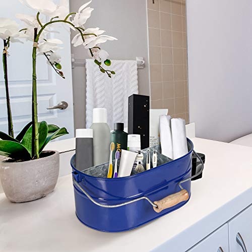 Alpha Living Home Utensil Caddy, Silverware Caddy Party, Silverware Caddy, Picnic Caddy, Flatware Caddy, Paper Plate Caddy, Galvanized Utensil Caddy, Metal Caddy, Outdoor Utensil Caddy - Slaty Grey