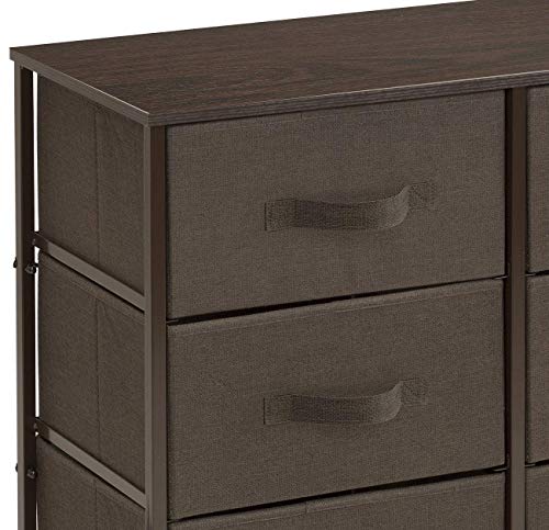Sorbus Dresser with 8 Drawers - Furniture Storage Chest Tower Unit for Bedroom, Hallway, Closet, Office Organization - Steel Frame, Wood Top, Easy Pull Fabric Bins (Brown)