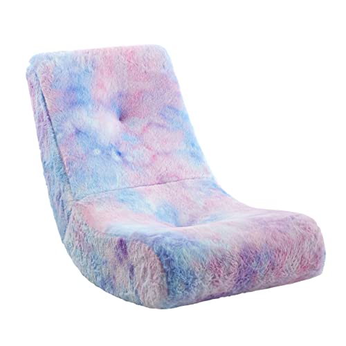 Heritage Kids Faux Fur Video Rocker Gaming Chair, Purple 21D x 16.1W x 23.2H in