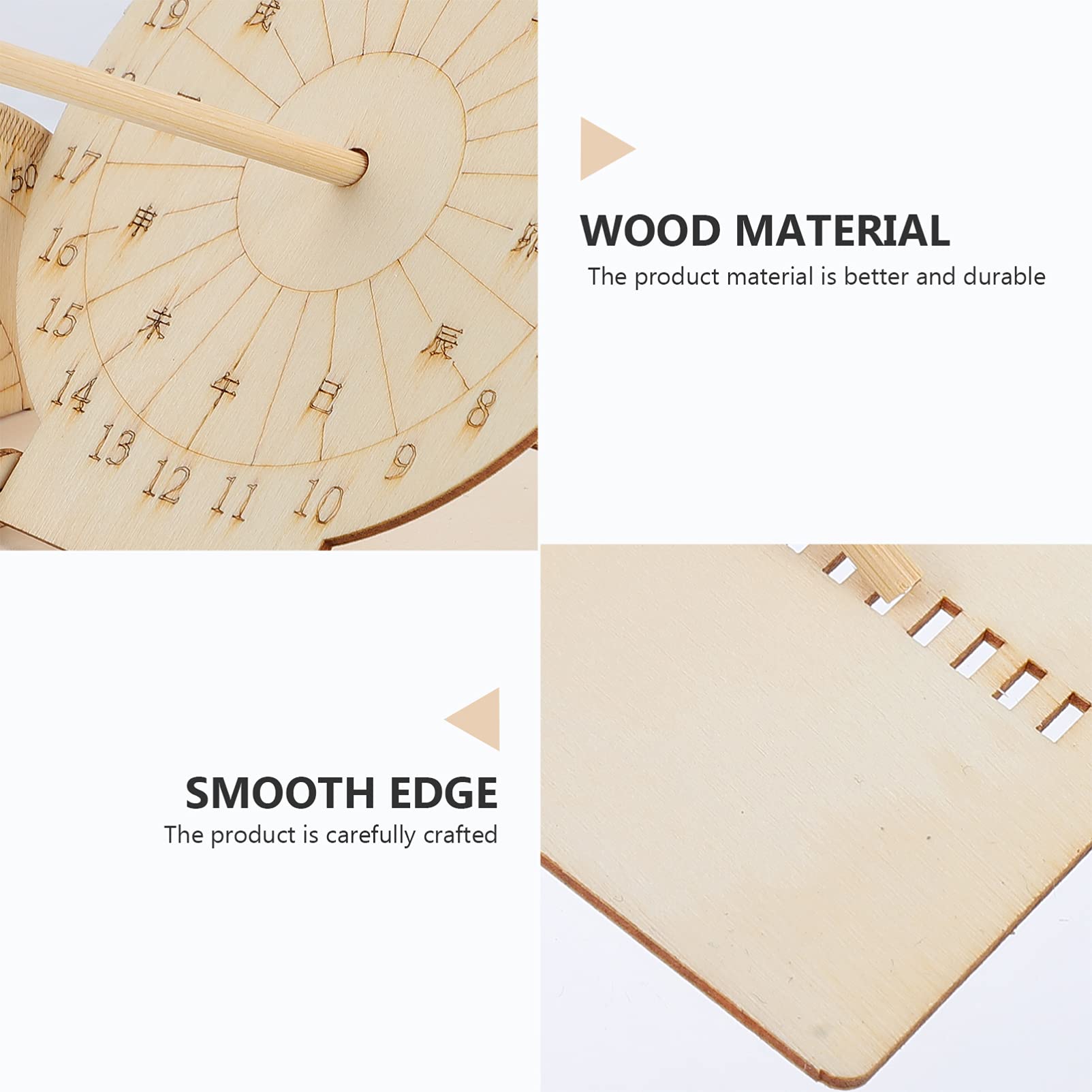 iplusmile Equatorial Sundial Clock DIY Teaching Aid Educational Tool Wooden Scientific Model