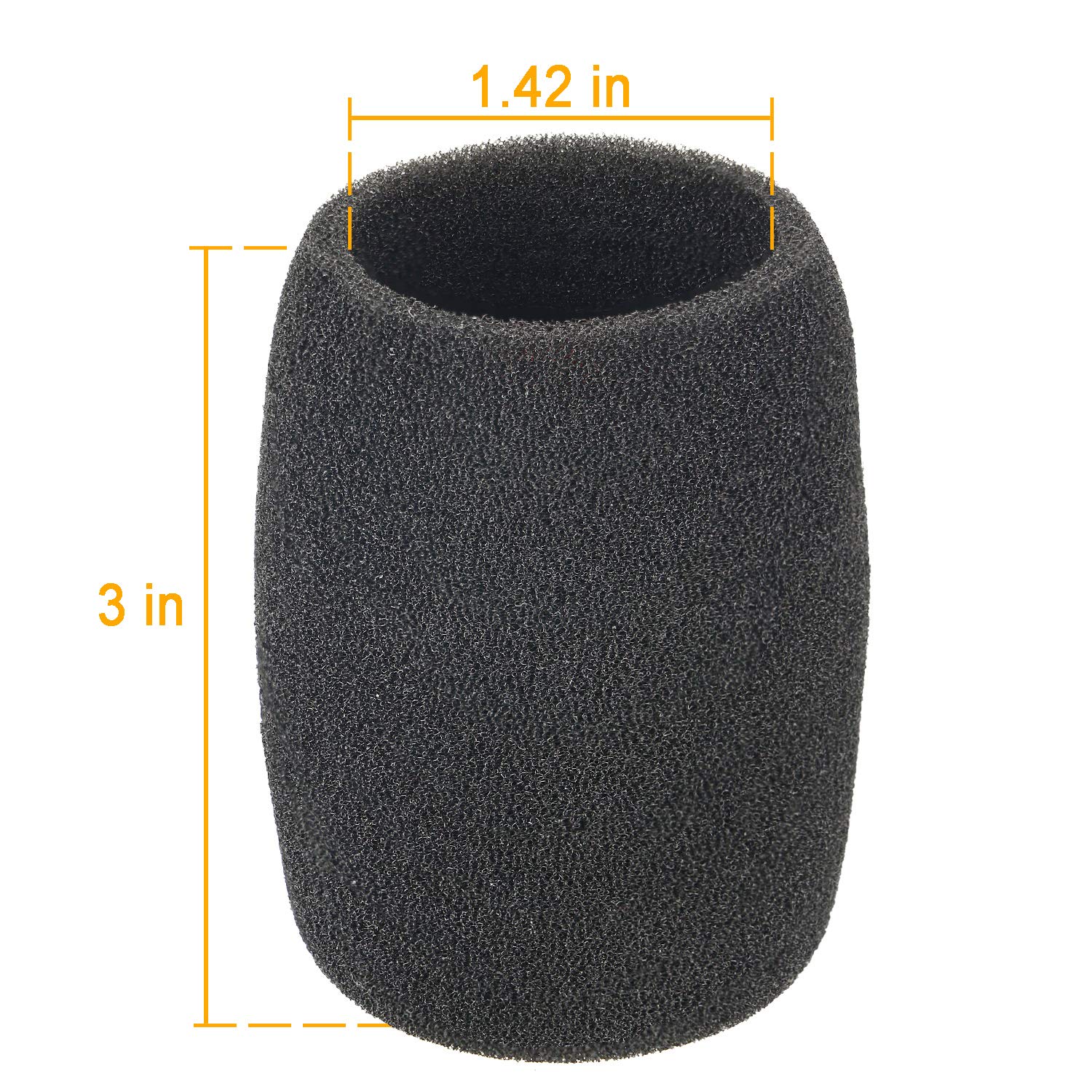 A85WS Black Foam Windscreen Pop Filter fits for SM85, SM86, SM87A,BETA87A, and BETA87C by SUNMON (2Packs)