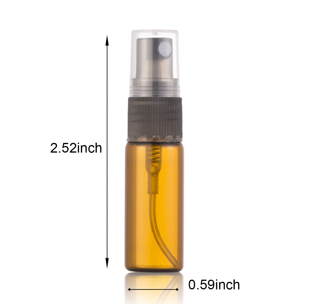 JJKMALL- 25pcs Brown Amber Fine Mist 5ml 1/6oz Atomizer Vial Glass bottle Spray Refillable Empty Sample Bottle gift Storage bag 3ML Pipette Dropper for Travel Party