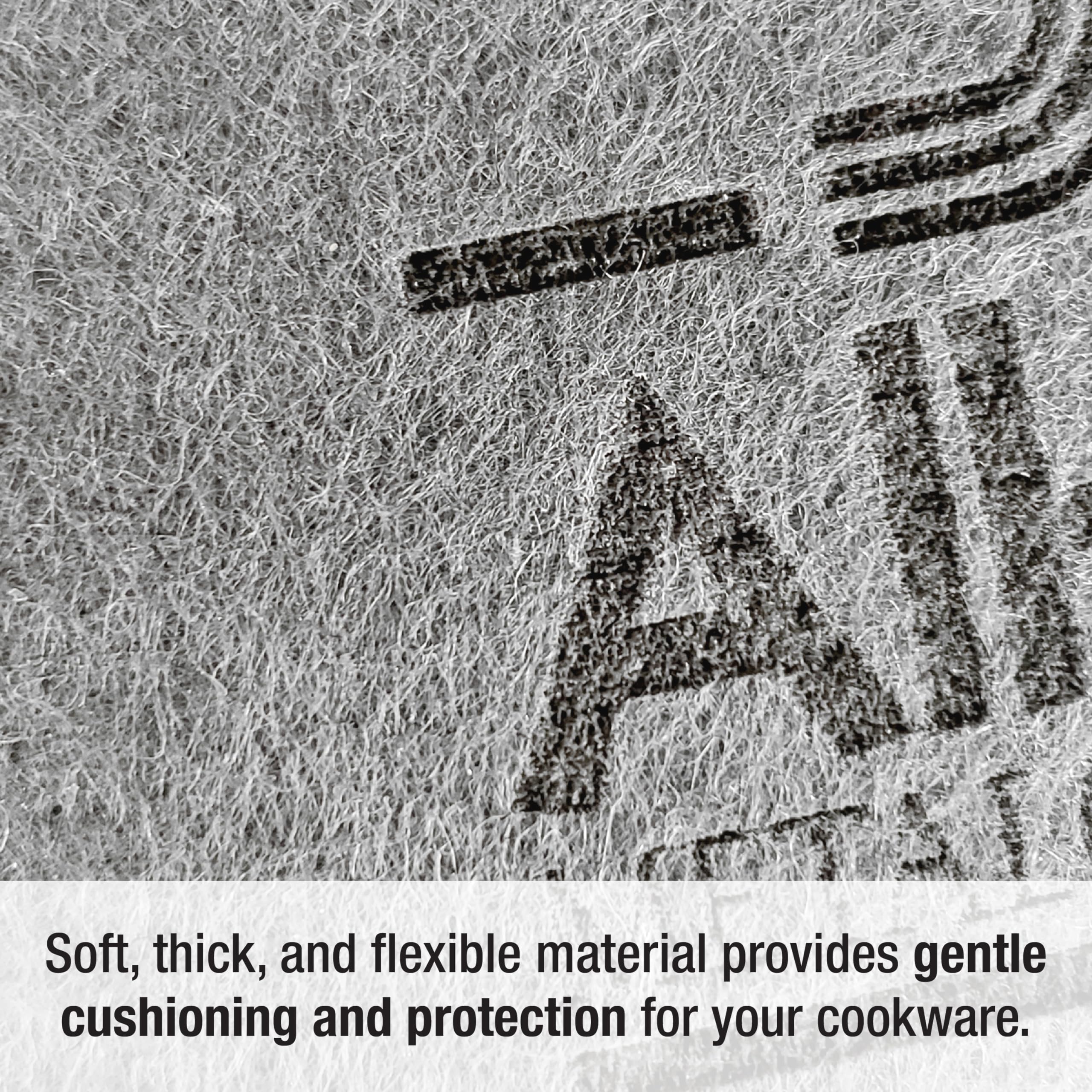 All-Clad Premium Cookware Protectors: Pot and Pan Protectors for Kitchen Organization - Perfect for Cast Iron, Steel, or Glass, 6-Piece, Black/Grey