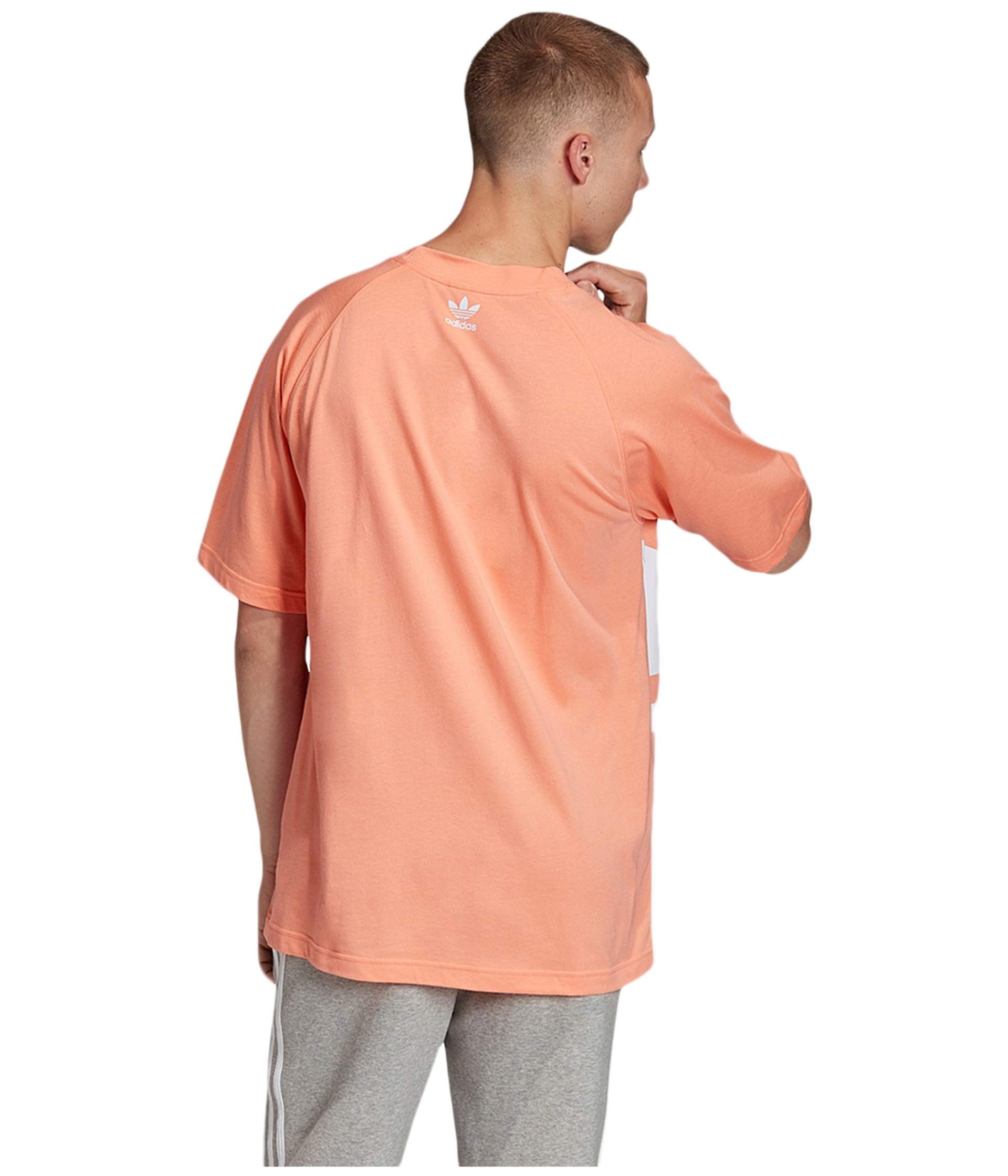adidas Originals Men's Big Trefoil Boxy Tee Chalk Coral Small