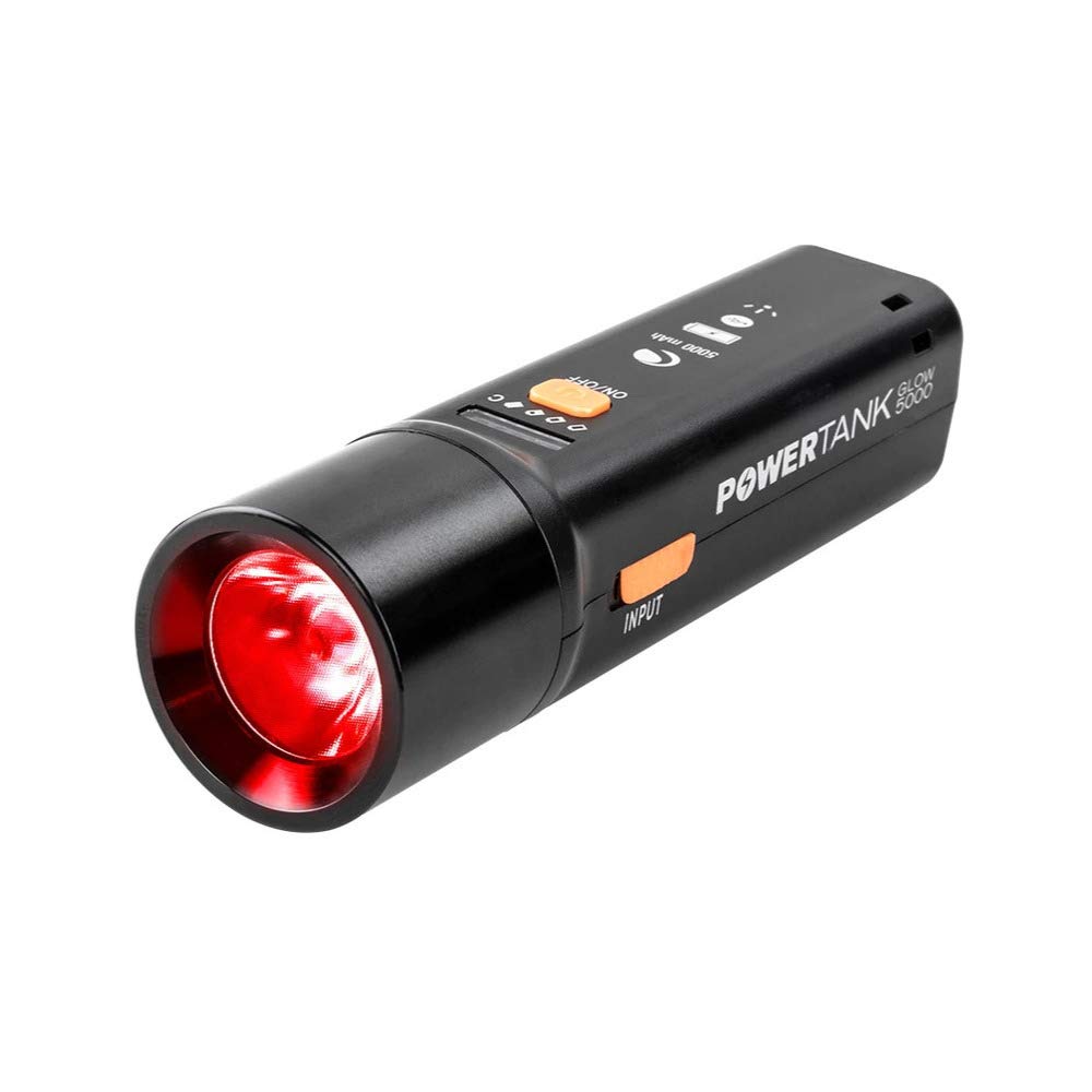 Celestron - PowerTank Glow 5000 - Portable USB Rechargeable Power Bank + Red Flashlight - 5000 mAh Capacity & Car Battery Adapter for All Nexstar Telescopes