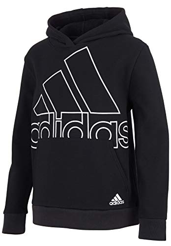 adidas Boys' Pullover Logo Sweatshirt (Medium, Black Outline)