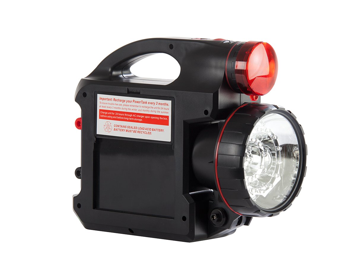 Celestron - PowerTank Telescope Battery - 12V Portable Power Supply - Emergency Kit - Red/White LED Flashlight - USB Ports & NexYZ 3-Axis Universal Smartphone Adapter