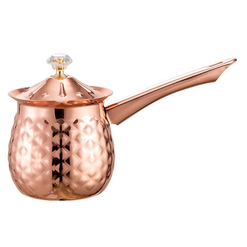 zaoalife Milk Warmer Pot Turkish Coffee Pot Hammered Coffee Maker Warmer Milk Stainless Steel Butter Melting Pot Mini Saucepan Chocolate Milk Warmer