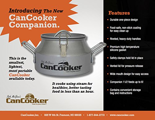 CanCooker Companion 1.5 Gallon Steam Cooker, Safe Convection Steam Cooker For Camping and Home Use,G15-2016,Silver
