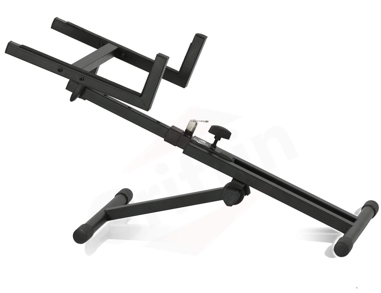 Guitar Combo Amplifier Stand by GRIFFIN | PA Speaker Karaoke Monitor Holder | Low Profile Pro-Audio Amp Tilt Back Mount Stand | Adjustable Speaker Cabinet Stage Equipment Platform Riser & Studio Chair