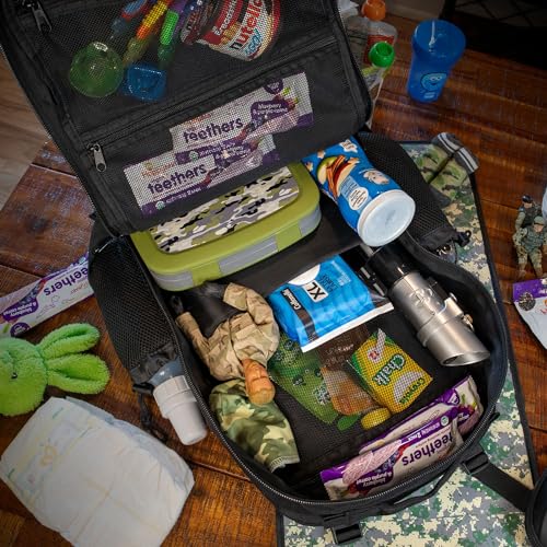 ActiveDoodie Dad Gear - Dad Diaper Bag for Men with Waterproof Changing Pad, Removable Dad Patches, Mens Diaper Bag, Black