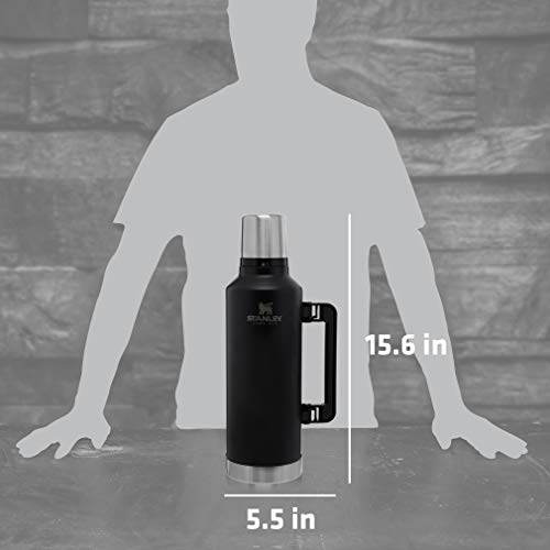 Stanley Classic Vacuum Insulated Wide Mouth Bottle - BPA-Free 18/8 Stainless Steel Thermos for Cold & Hot Beverages – Keeps Liquid Hot or Cold for Up to 24 Hours – Matte Black, 2.5qt