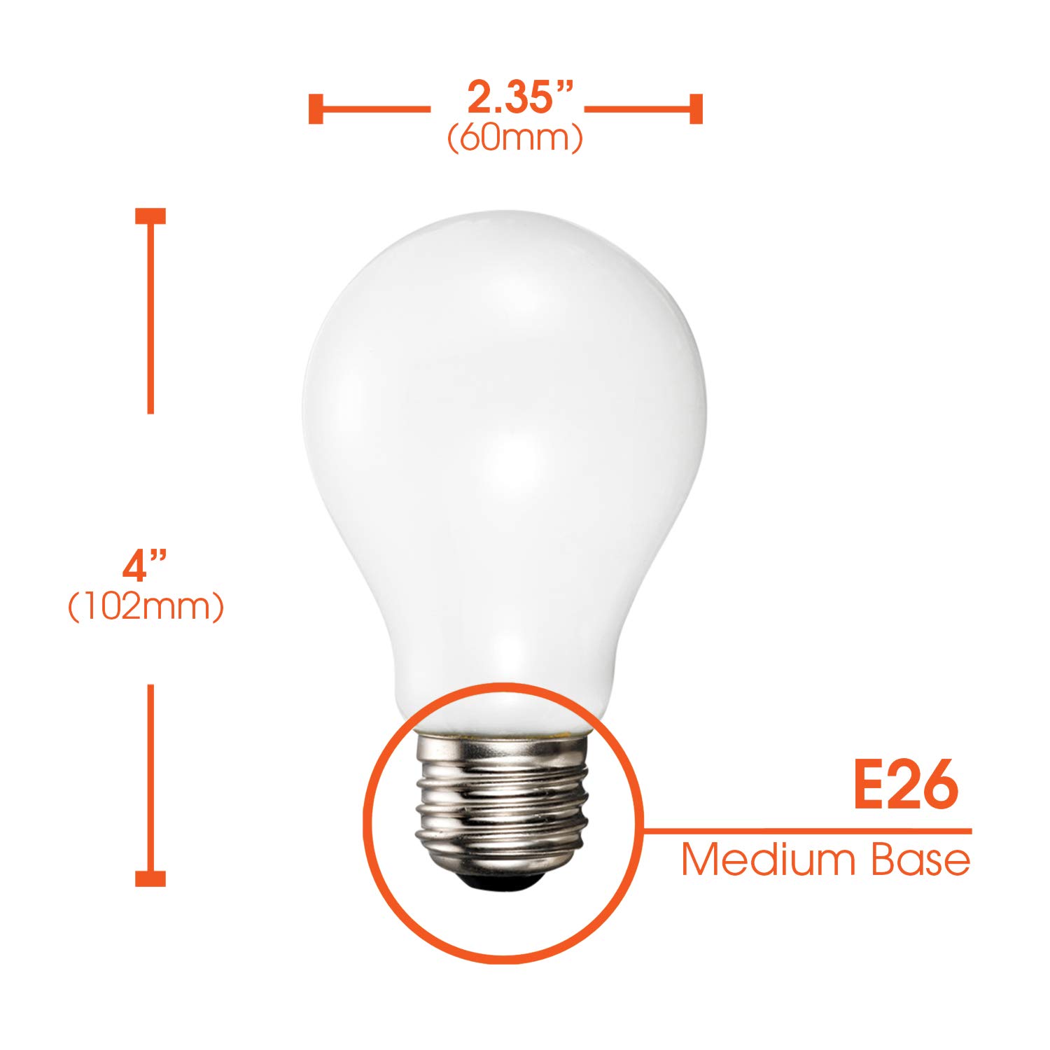 A19 Clear Halogen Light Bulb, 29 Watt, (40W Equivalent), 2700K Soft White, E26 Medium Base, 380 Lumens, 120V (4 Pack)