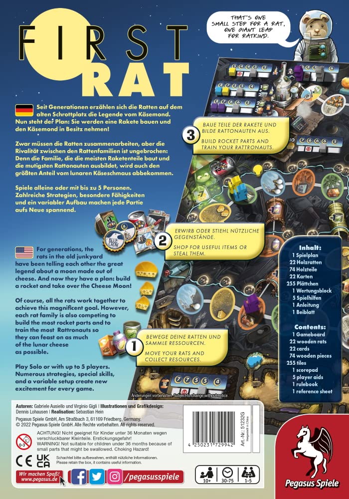 First Rat - Collection Game - for Family Game Night - 1 to 5 Players - Ages 10+
