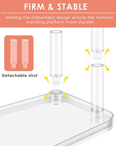 Bissap Hamster Platform, Plastic Play Platform Hamster Stand Platform for Dwarf Syrian Hamsters Gerbils Mice Degus or Other Small Pets Cage Accessories - Transparent