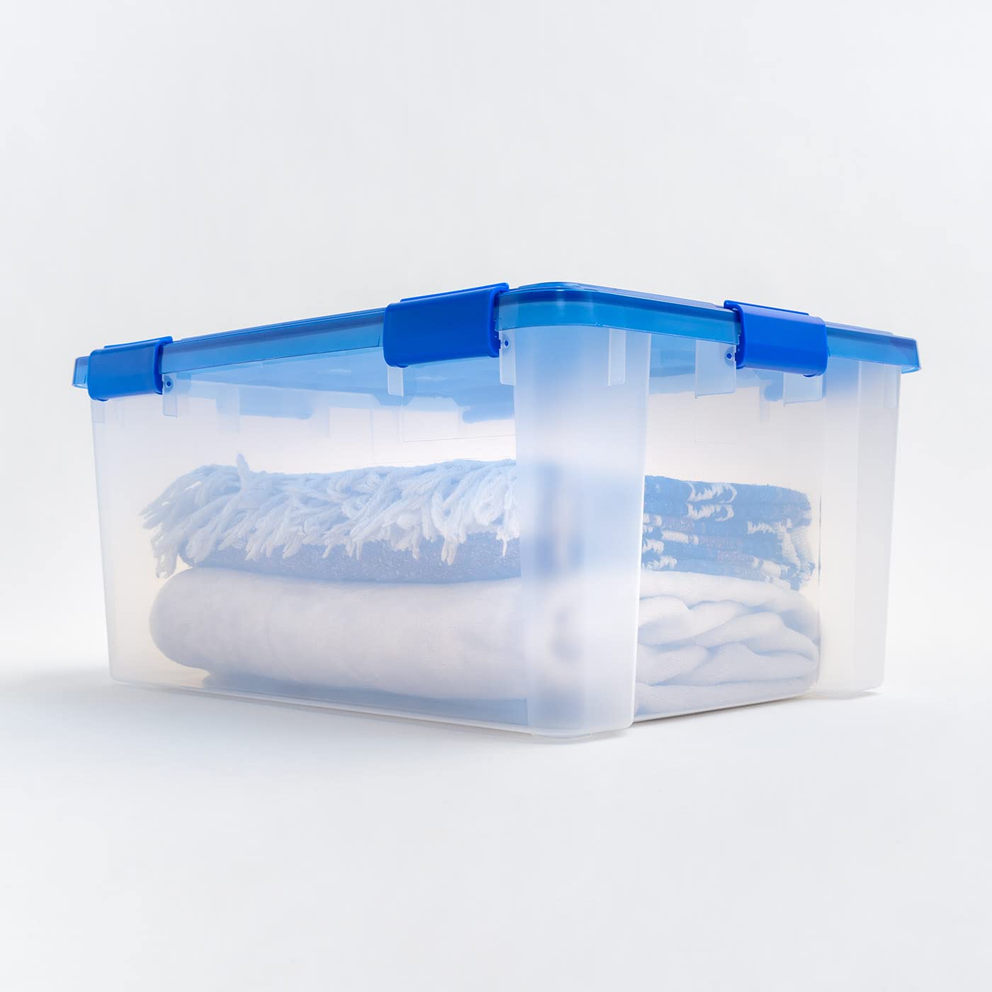Iris 4Pack 62qt WEATHERPRO Airtight Plastic Storage Bin with Lid and Seal and Secure Latching Buckles
