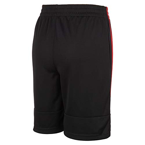adidas boys Clashing 3-stripes Shorts, Black With Vivid Red, 8-15 Years US