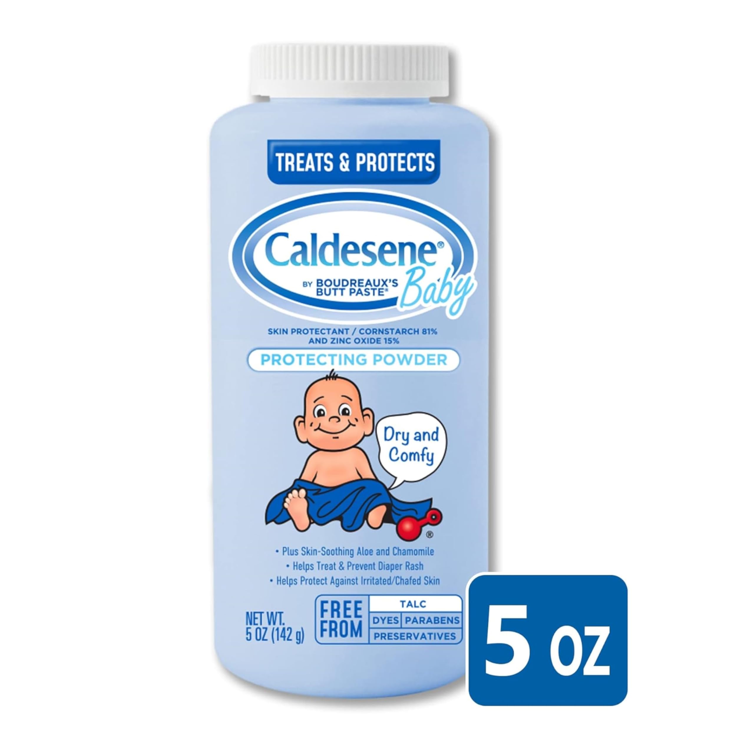 Caldesene Baby Cornstarch Powder With Zinc Oxide 5 oz (Pack of 7)