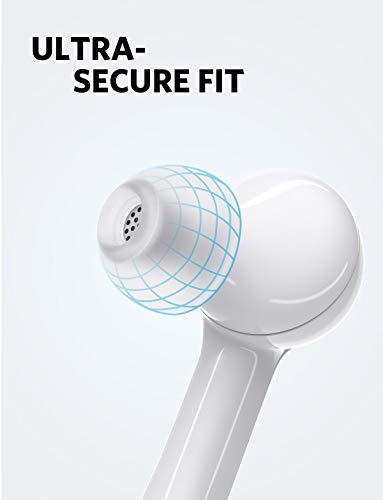 Soundcore Liberty Air True Wireless Earphones with Charging Case, Bluetooth 5, 28 Hour Playtime, Touch Control Earbuds, Graphene Enhanced Sound, Noise Cancelling Microphones and Secure Fit (White)