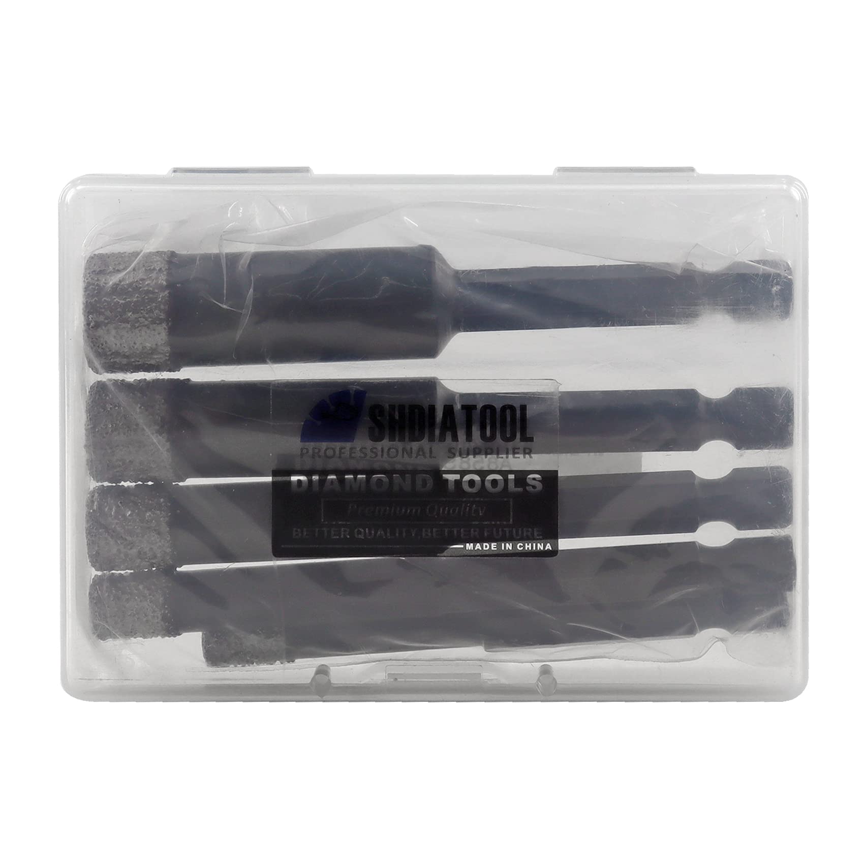 SHDIATOOL Dry Diamond Drill Bits Set for Porcelian Tiles Marble Granite Quick Change Hex Shank Stone Hole Bits(6/8/10/12/14mm) 5pcs