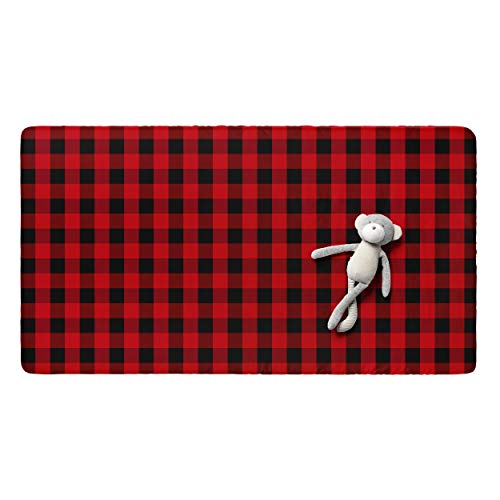 Crib Sheets for boy Girl - 100% Cotton Fitted Crib Sheet Set - Perfect for Baby Boys, Fits Standard Toddler Mattress (Buffalo Plaid)