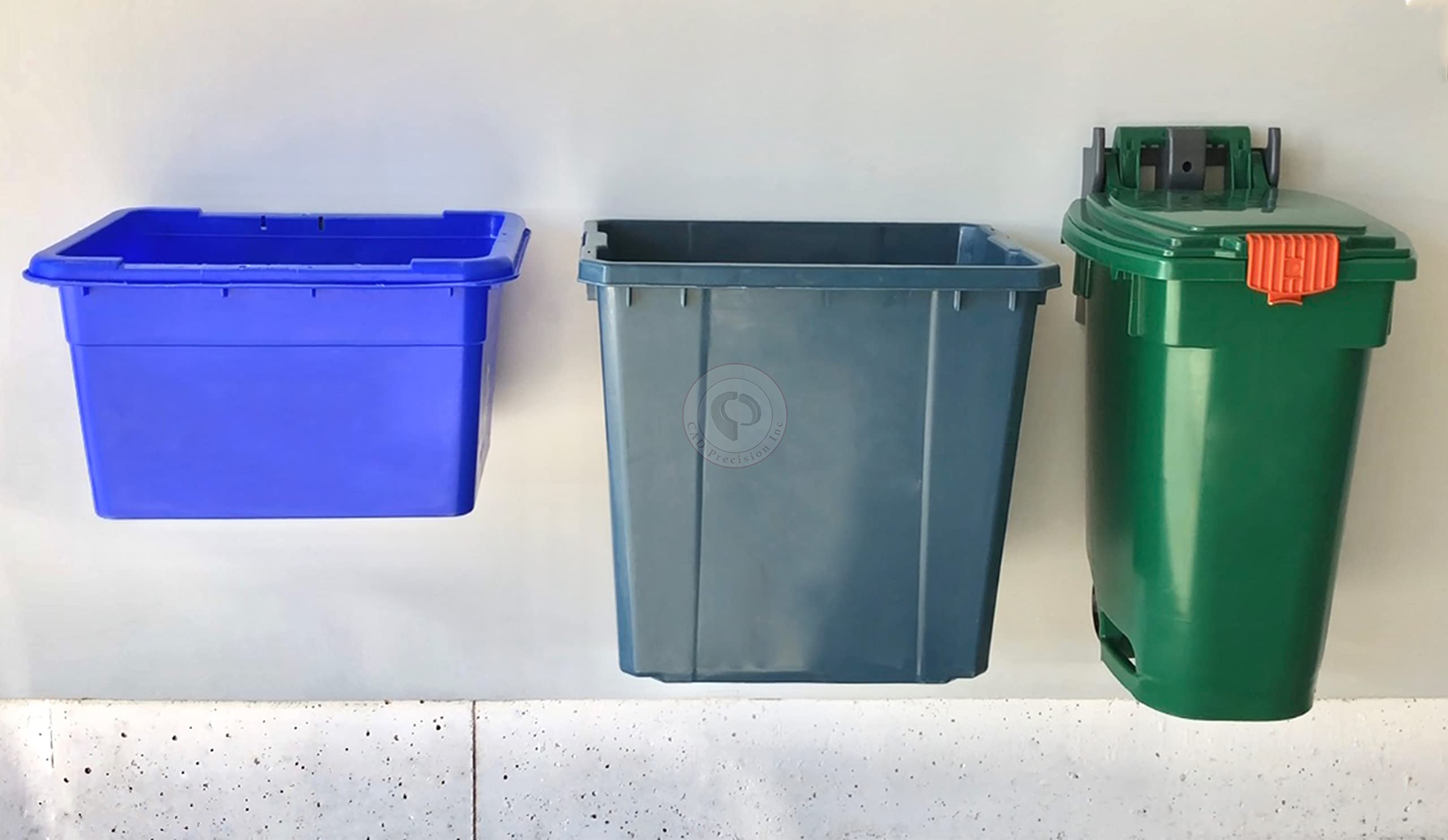 CAD Precision Inc. Recycle/Compost Bin Hanging Bracket, the EZ bin brac (for WIDE lip bins) - see details