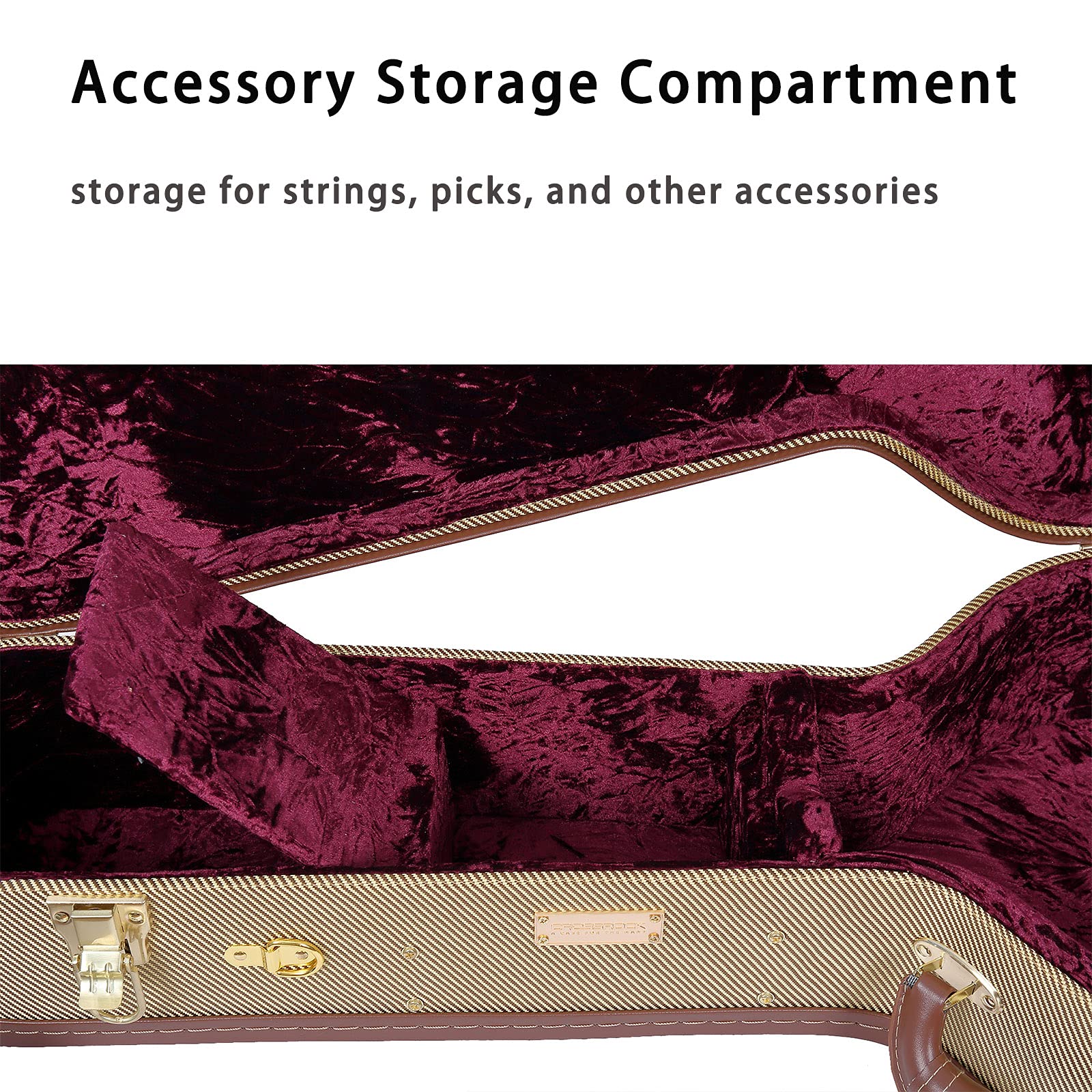 Crossrock Hard-Shell wood case for 11~12.5'' Openback Banjos with removable shoulder straps-Tweed(CRW700OBJTW)