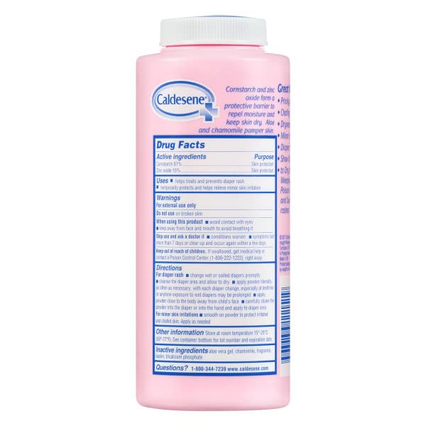 Caldesene Medicated Protecting Powder with Zinc Oxide & Cornstarch-Talc Free, 5 Ounce (4 Pack)
