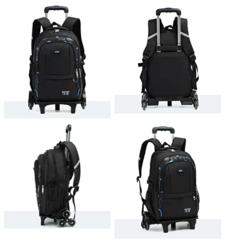 Rolling Backpack for Kids Luggage BookBag with Wheels Middle School Trolley Bag Wheeled Travel Backpack for Girls & Boys