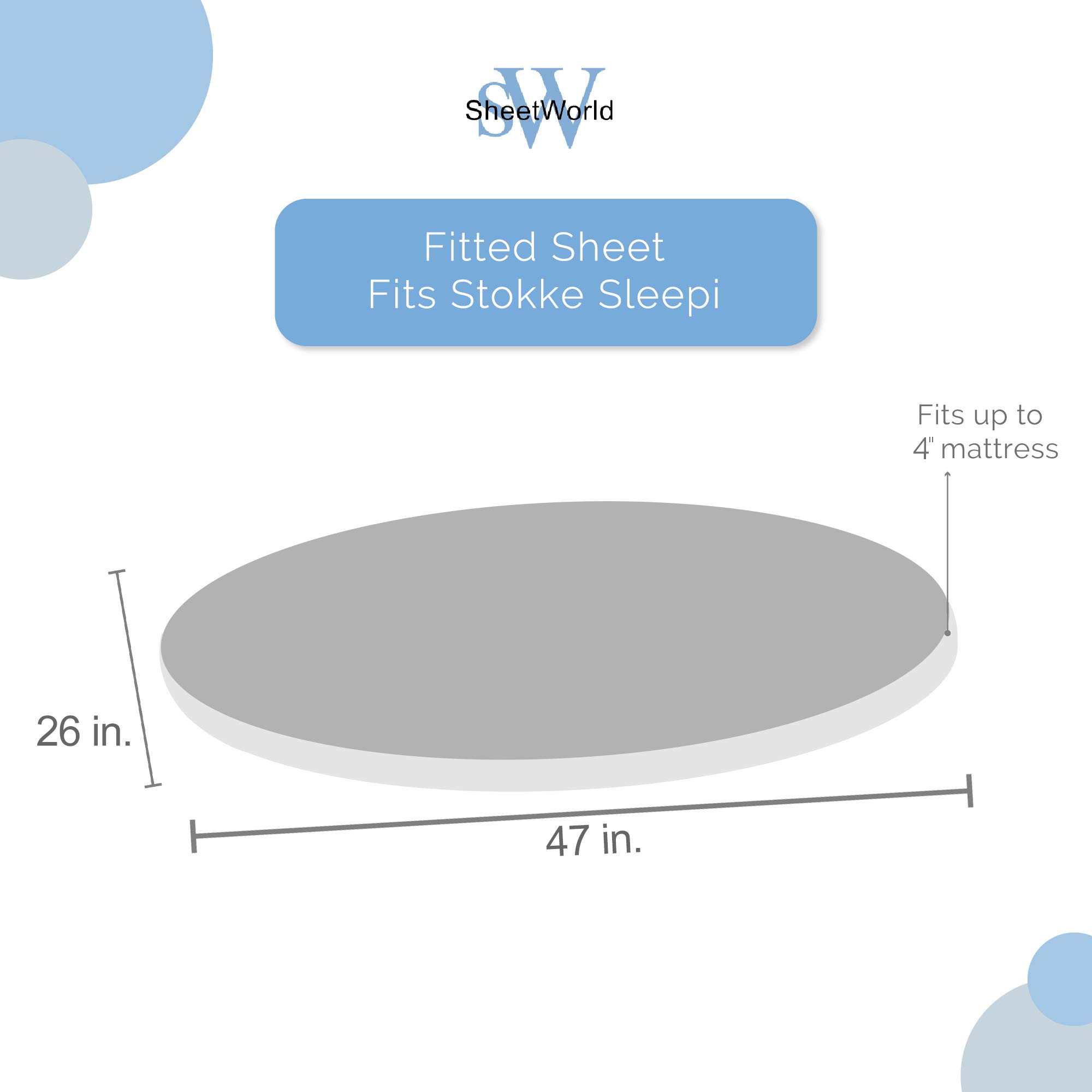 SheetWorld Fitted 100% Cotton Flannel Oval Crib Sheet, Fits Stokke Sleepi 26 x 47, Flannel - Sage, Made in USA