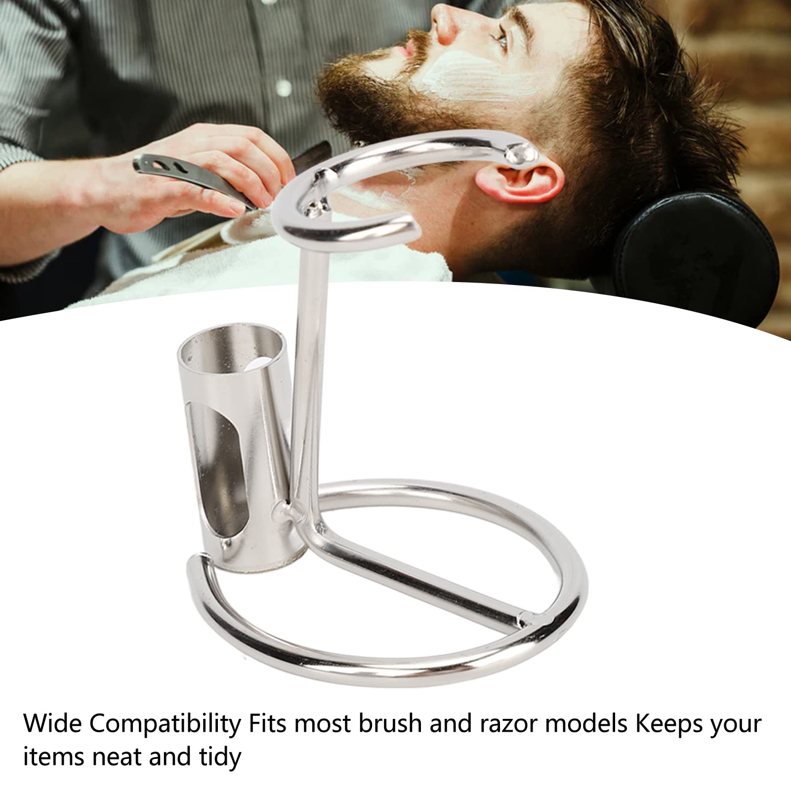 Alloy Razor Brush Stand, Minimalist Shaving Brush Holder Stable Base for Home for Bathroom