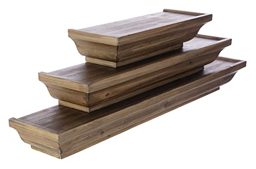 Kiera Grace Muskoka Fitz Wood Shelves - Walnut, 12", 18", 24", Set of 3 (FN00636-3INT)