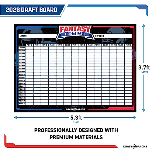 Fantasy Football Draft Board 2023-2024 Kit β Extra Large Set with 496 Player Labels β Premium Color Edition